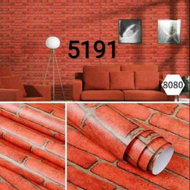 MERAH Red BRICK WALL WALLPAPER (uk 45cm×10m) | Shopee Singapore