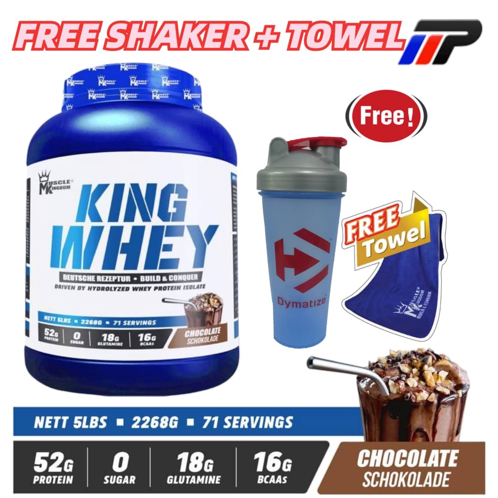 Muscle Kingdom King Whey Isolate Protein 5lbs (FREE SHAKER + TOWEL ...
