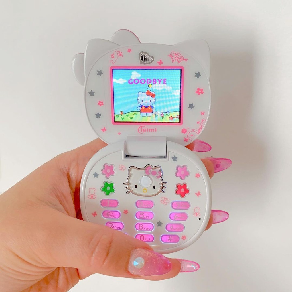 Mini Phone Cute Hello-Kitty K688 Children's Flip Smart Chip Girl ...