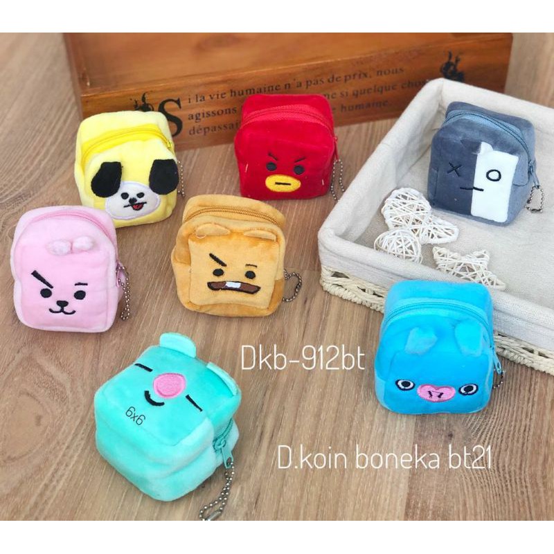 Bts/bt21 CHARACTER COIN WALLET BEAM / ROUND FEATHER | Shopee Singapore