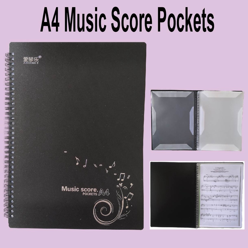 Expandable Music Sheet Folder 40pages可开展4页连乐谱夹A4文件夹子歌谱钢琴谱夹子活页夹 Music ...