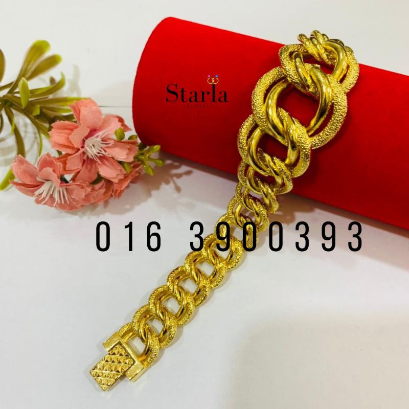 Gold Sadur Cop 916 Coco Exclusive Design Hand Chain | Shopee Singapore