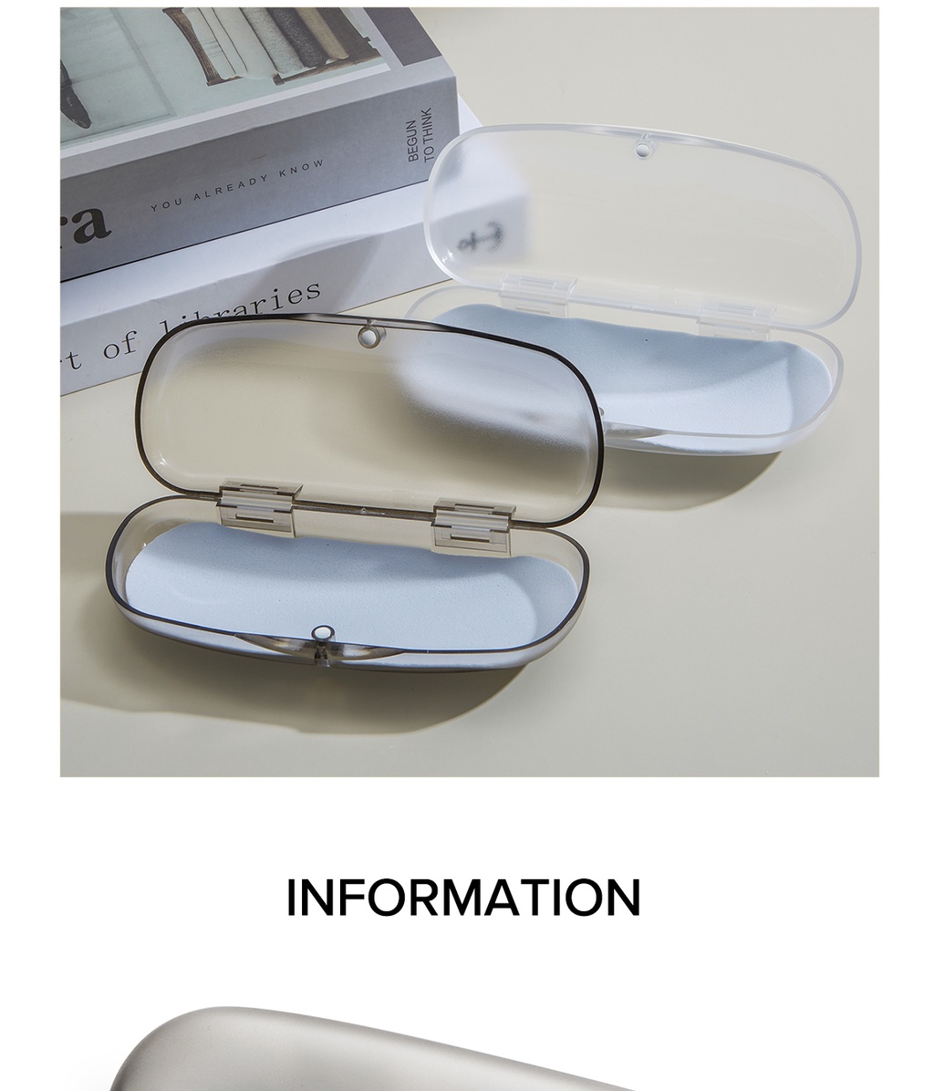 1 Piece Translucent Plastic Hard Shell Portable Eyewear Cases Random ...