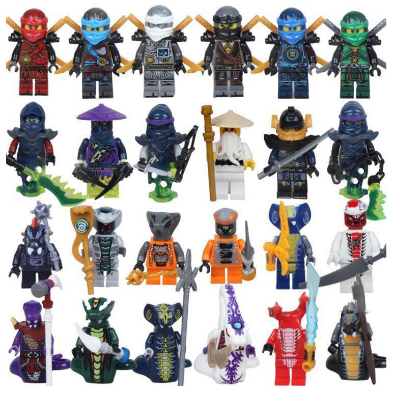 24Pcs Ninjago Minifigures Jay Kai Zane Cole Lloyd Nya Building Blocks ...