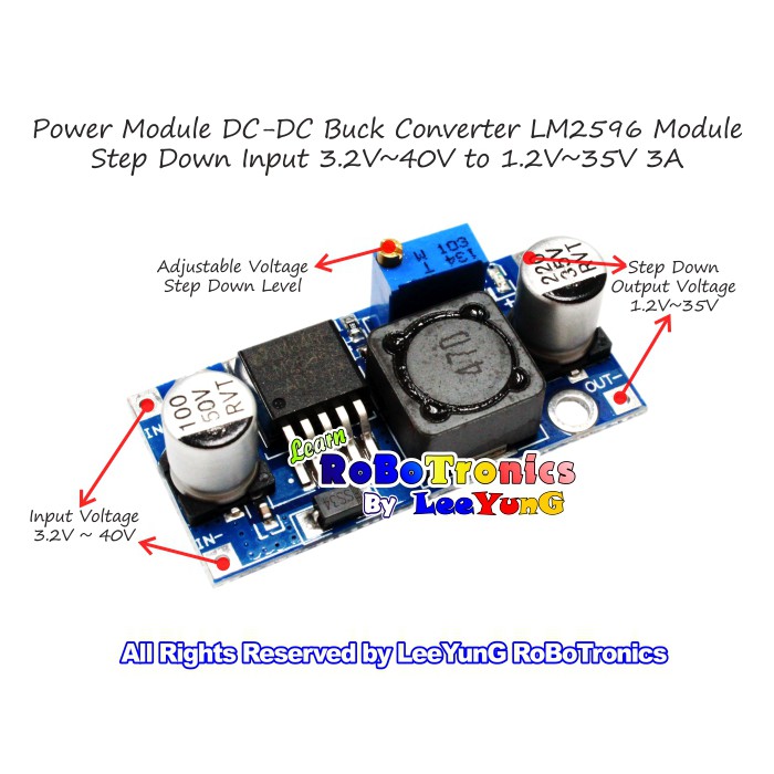 LM2596 DC-DC Adjustable Step Down Voltage Regulator DC-DC Buck Converter Arduino | Shopee Singapore