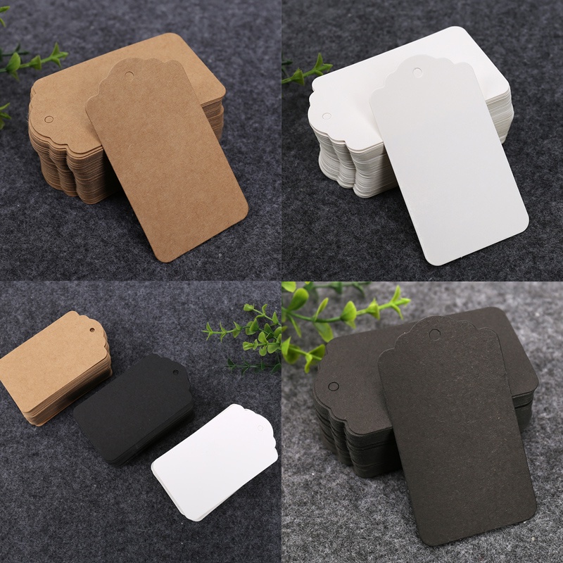 100 PCS blank brown kraft paper tag wedding party gift card word card ...