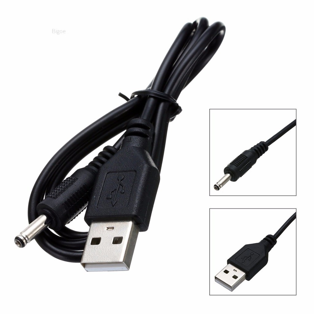 Bigoe USB To 3.5mm x 1.35mm Plug Barrel Jack 5V DC Power Supply Cord ...
