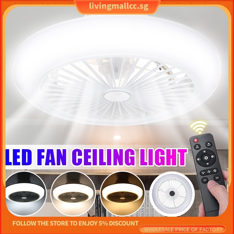 44cm LED Ceiling Fan With Light Remote Control Mute 3-Wind Modern ...