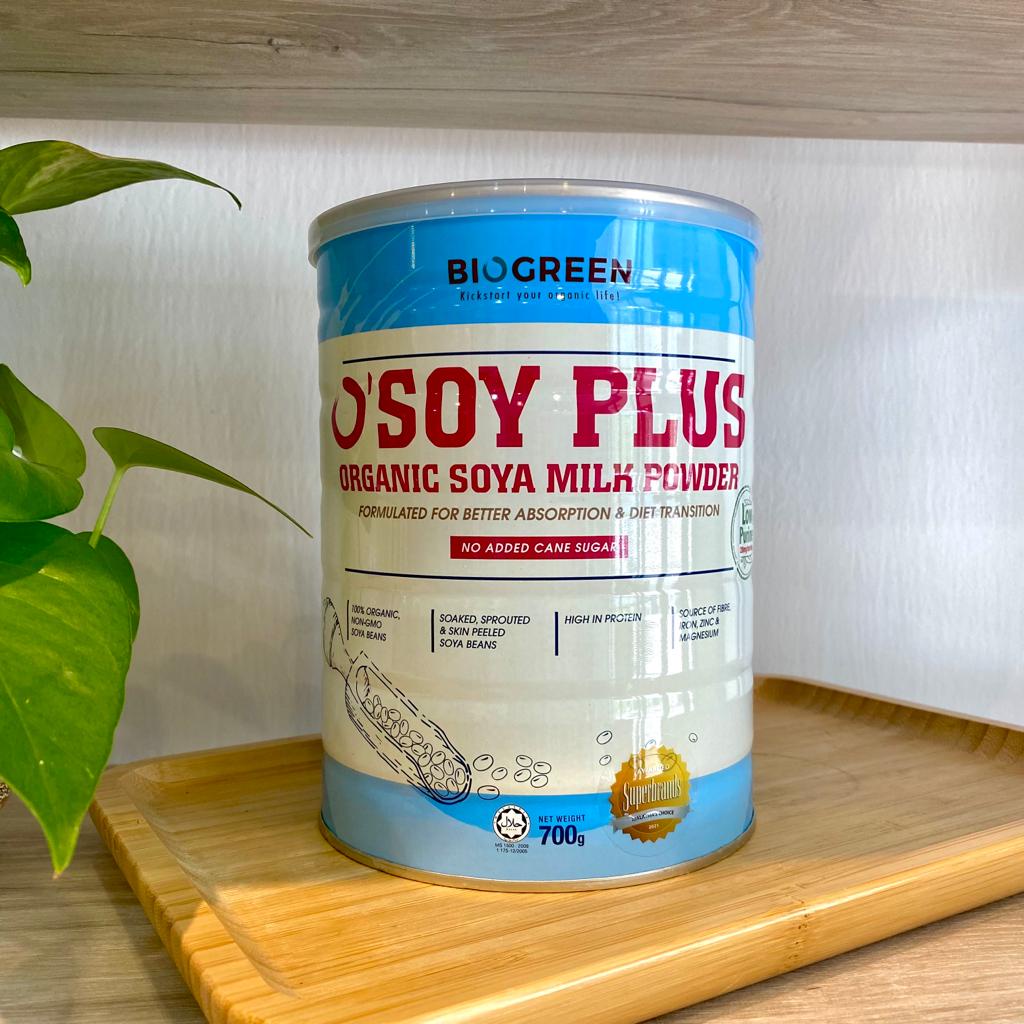 Biogreen O’Soy Plus Organic Soya Milk Powder Sugar Free 700g | Shopee ...