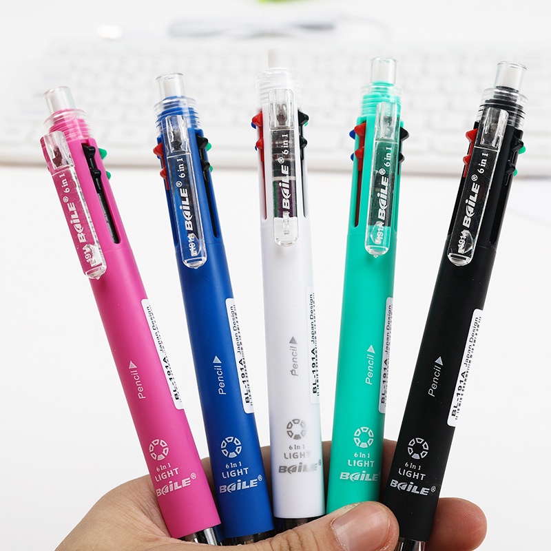 Multicolor Ballpoint Pen 5 Colors Ballpoint Pen 6in1 Push Type ...