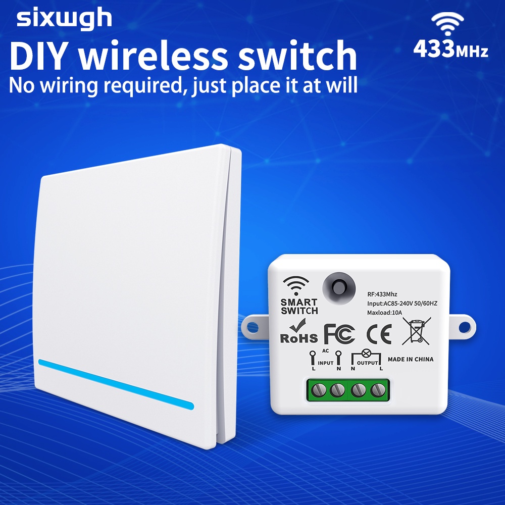 SIXWGH DIY Wireless switch RF smart switch RF 433Mhz Remote Control ...