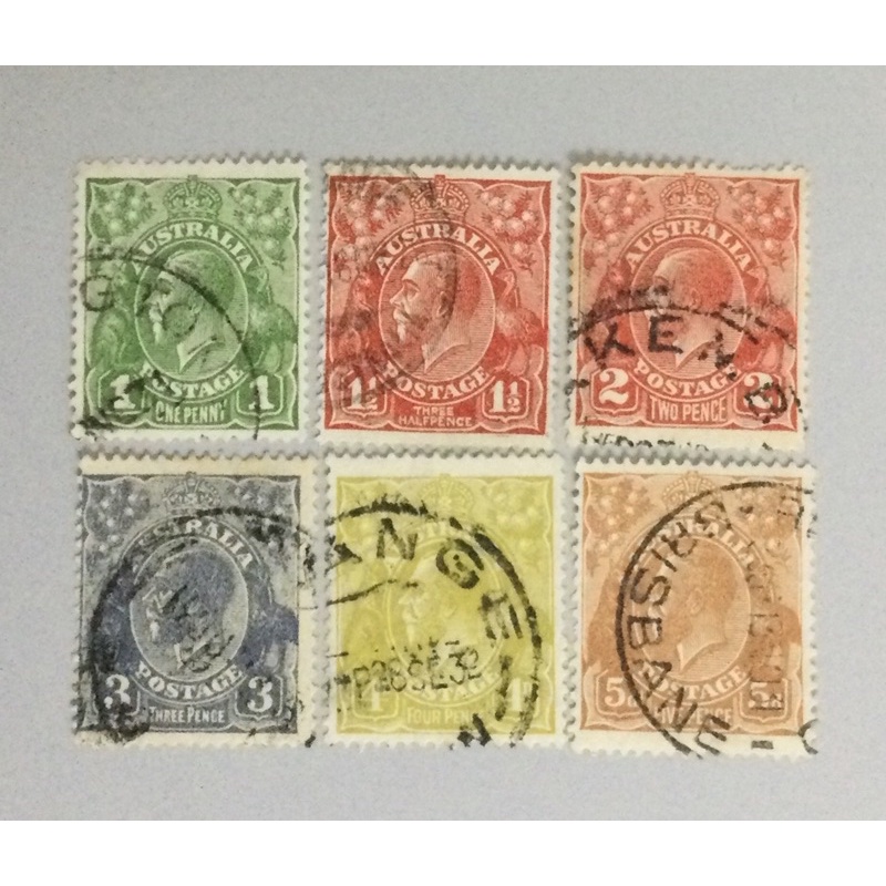 1926-30 6 KGV Stamps. Watermark Small Crown And A Multiple. | Shopee ...