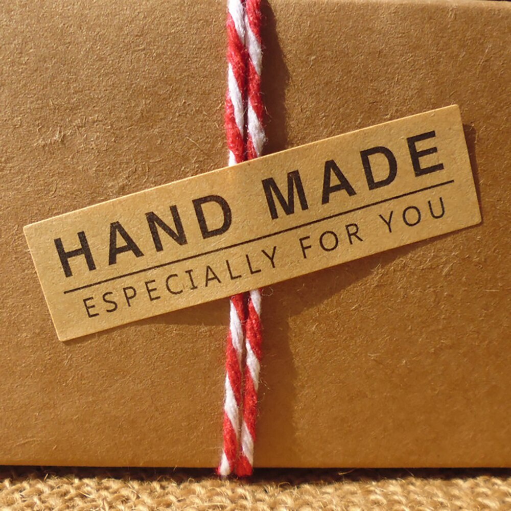 100 Pcs Vintage Handmade Especially For You Kraft Paper Stickers ...