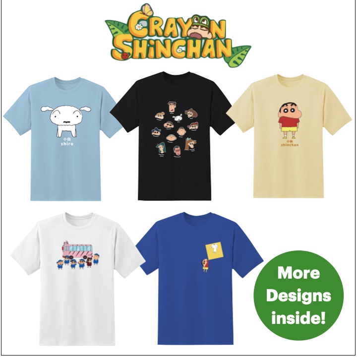 [Crayon Shin-chan] La Bi Xiao Xin Assorted Unisex Adult T-Shirts (Black ...