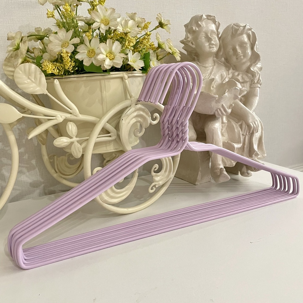 Clothes Hanger Cloth Coated Wire Pastel Color Not Broken Thick Pack ...