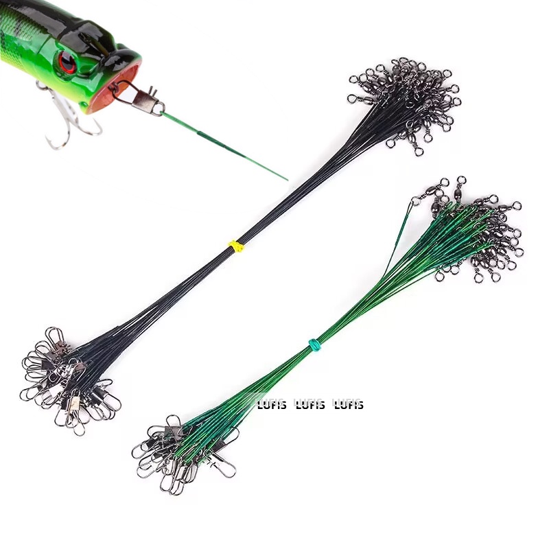 10pcs Anti Biting Wire Nylon Coated Fishing Line Wire Leaders with ...