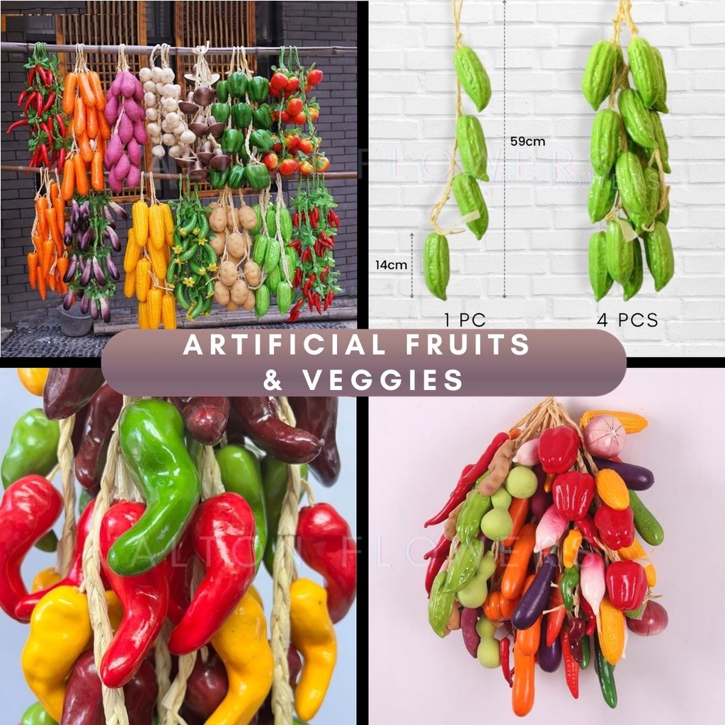 Artificial Fruits & Vegetables Decoration Fake Props Kitchen Home Decor ...