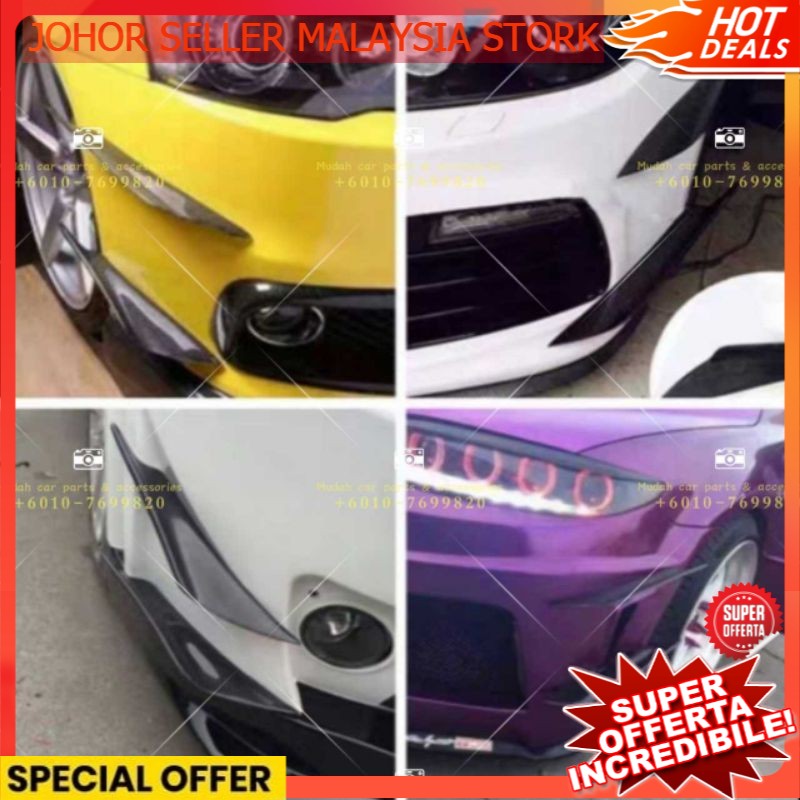 Carbon Fiber Black Axia Myvi Vios Alza Lancer Canard Diffuser Side Vent ...