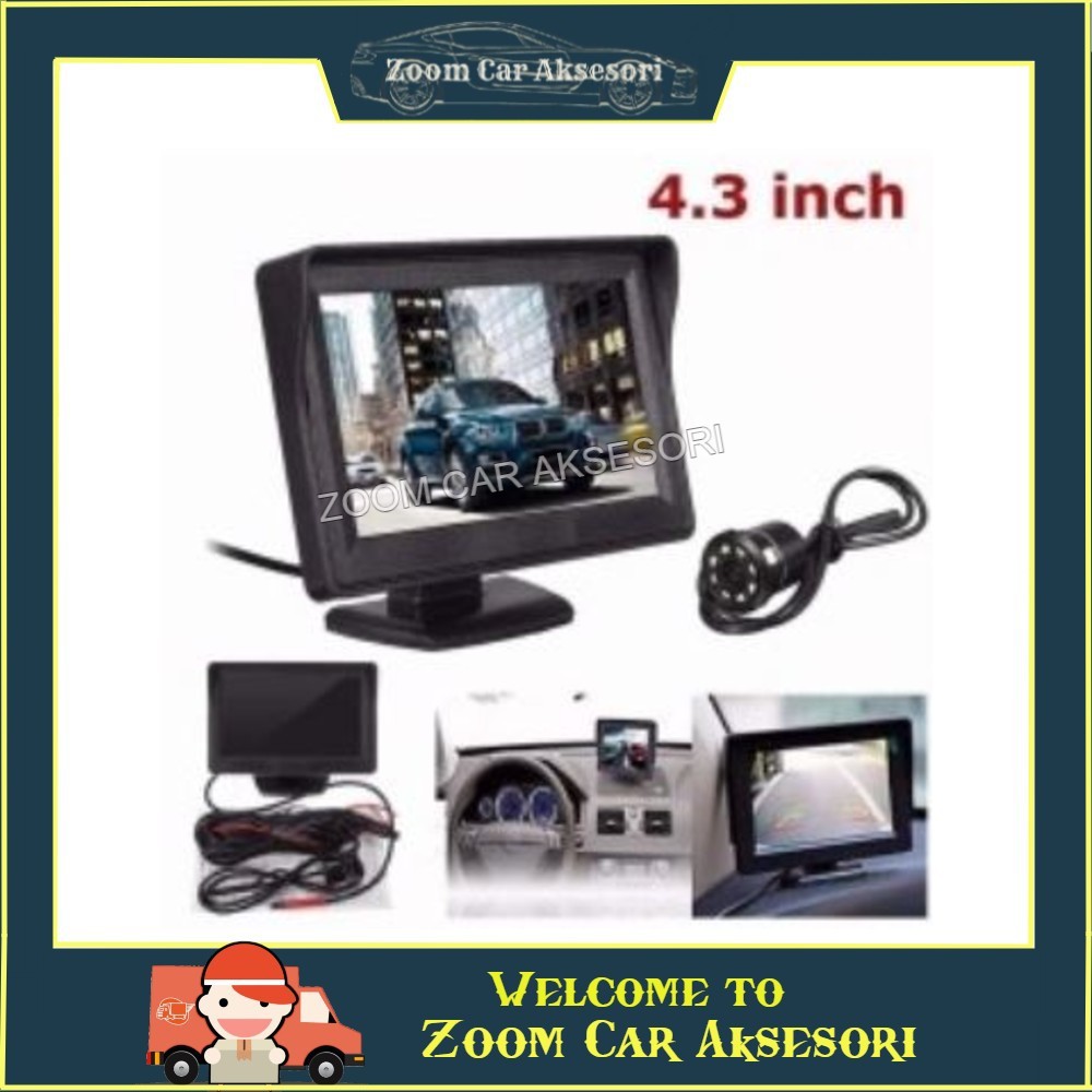 4.3” Car LCD Display Monitor with Car Reverse Camera Color CMOS ...