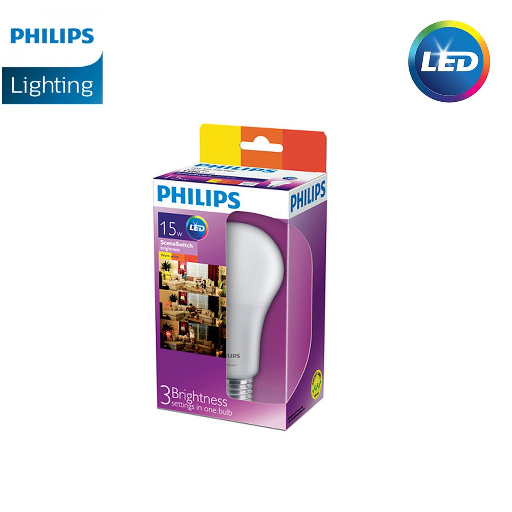 Philips LED A67 Bulb 15W-100W SceneSwitch brightness in Warm White E27 ...