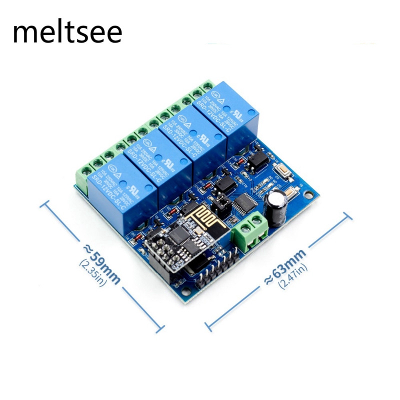 12V ESP8266 ESP-01 4 Channel Wifi Relay Module Remote Control Switch Smart Home IOT Transmission ...