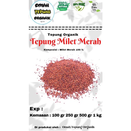 MERAH Red Millet Flour packaged in 500 grams/Red Millet flour packaged ...