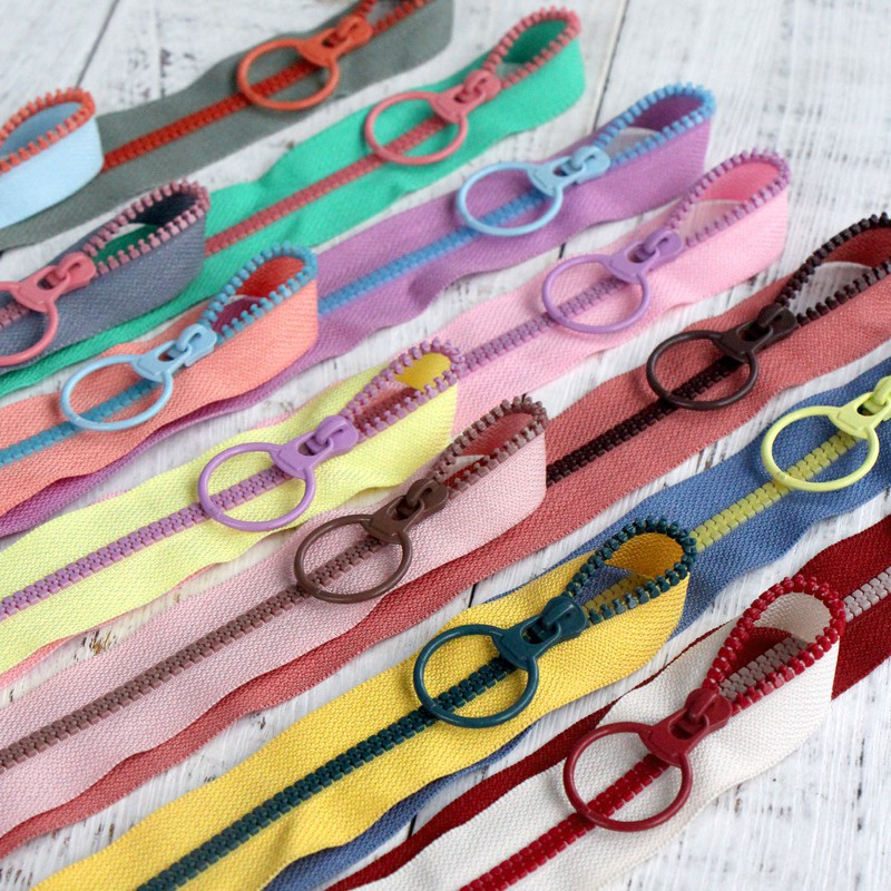 reversible Rainbow Colorful Hit color 3# Resin zipper one side zipper ...