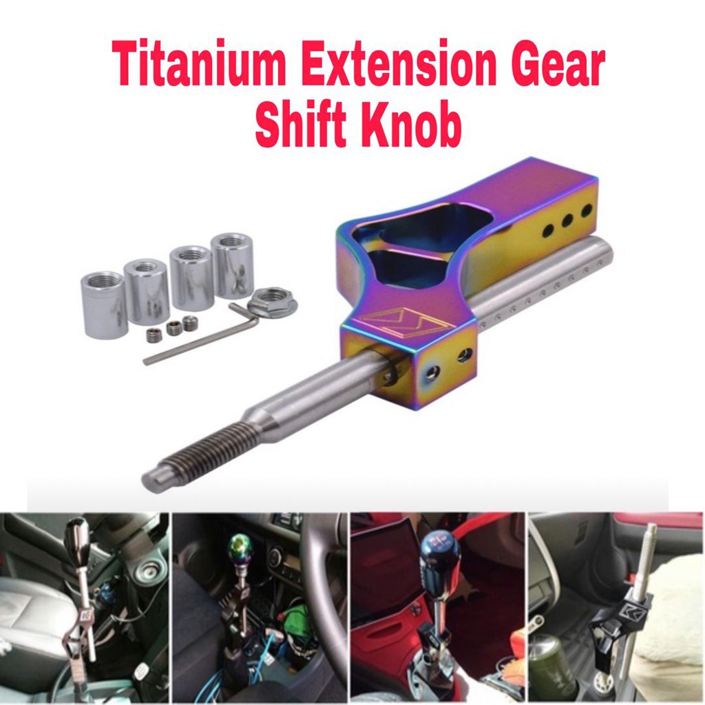 titanium Shifter Extension Gear Shift Knob Lever Extender wira waja ...