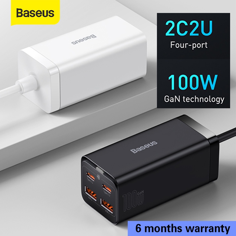 Baseus GaN3 Pro 100W 2U+2C Desktop Charger Power Strip Charging Station ...