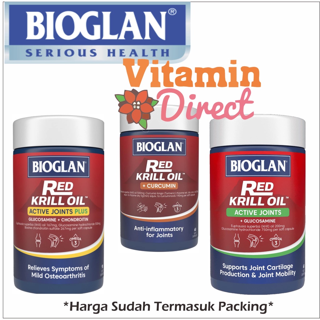 Bioglan Active Joint Plus Krill Oil Curcumin 60 or 90 Capsules | Shopee ...