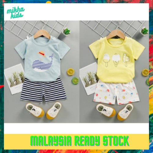 CUTE CARTOON CHILDREN WEAR TSHIRT SET (BAJU SET KANAK-KANAK) | Shopee ...