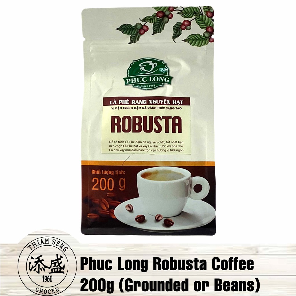 Phuc Long Robusta Coffee Beans/Ground 200g/500g [Local Seller! Fast ...