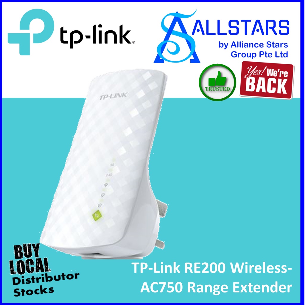 TPLink / TP-Link RE200 Wireless-AC750 Range Extender (Warranty 3years ...