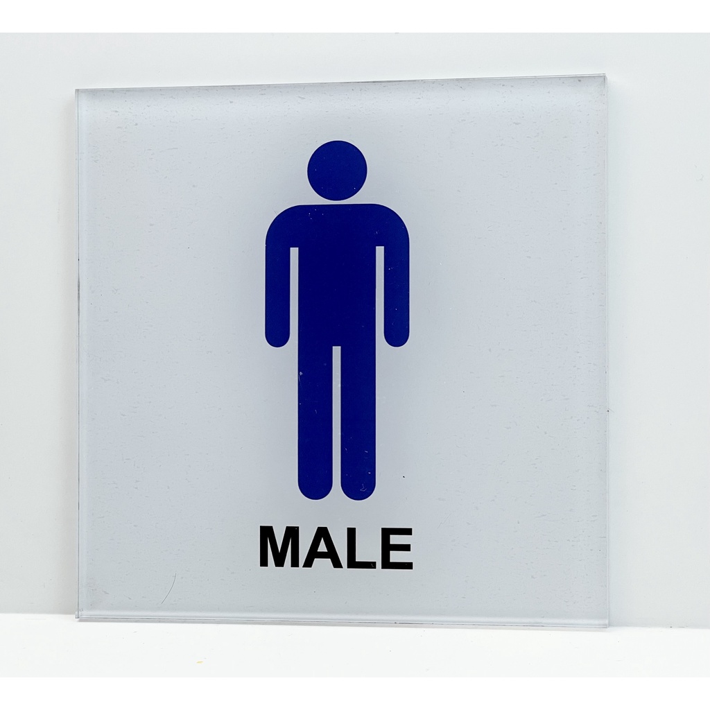 TOILET - MALE SIGNAGE CLEAR ACRYLIC - 15 x 15 cm | Shopee Singapore