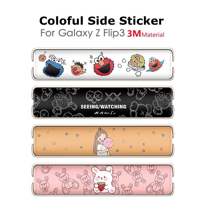 2 Pcs/Set Cartoon Anti-Scratch Side Sticker For Samsung Galaxy Z Flip 3 ...