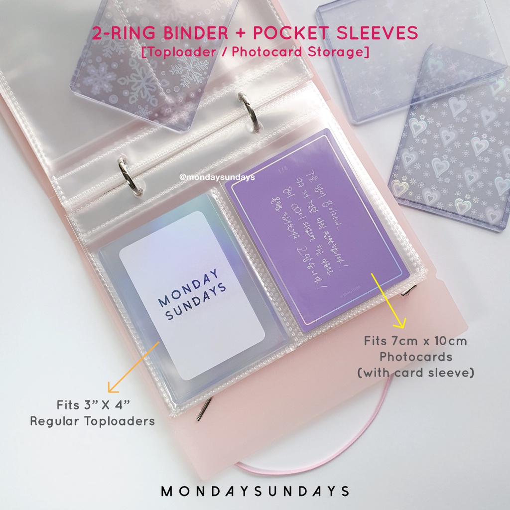 2-Ring Binder & Pocket Sleeves (Toploader / Photocard Binder Storage ...