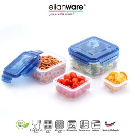 Elianware Ezy-Lock Compartments Microwavable 100% Airtight Food ...