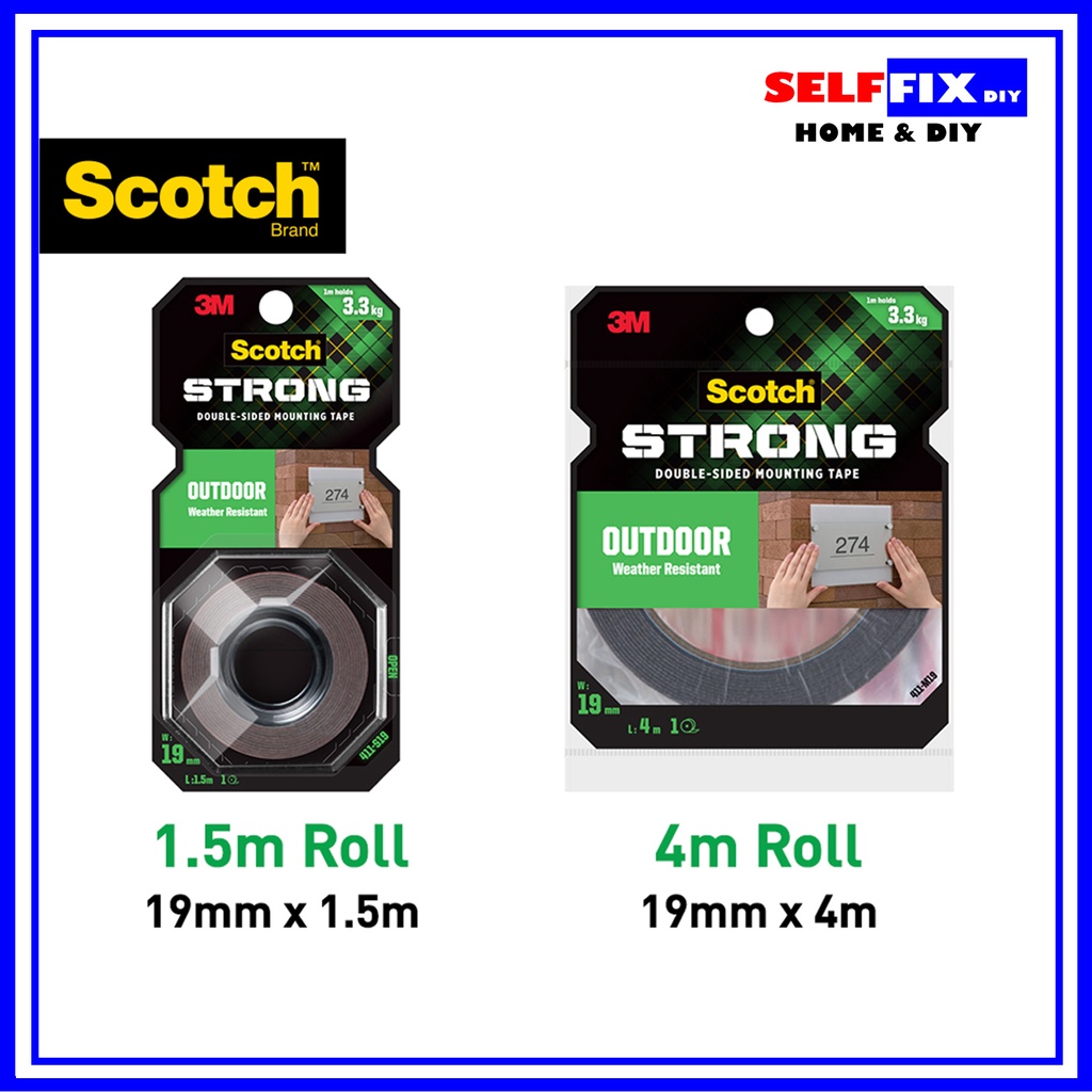 3M Scotch Outdoor Double Sided Mounting Tape - 411-M19 / 411-S19 ...