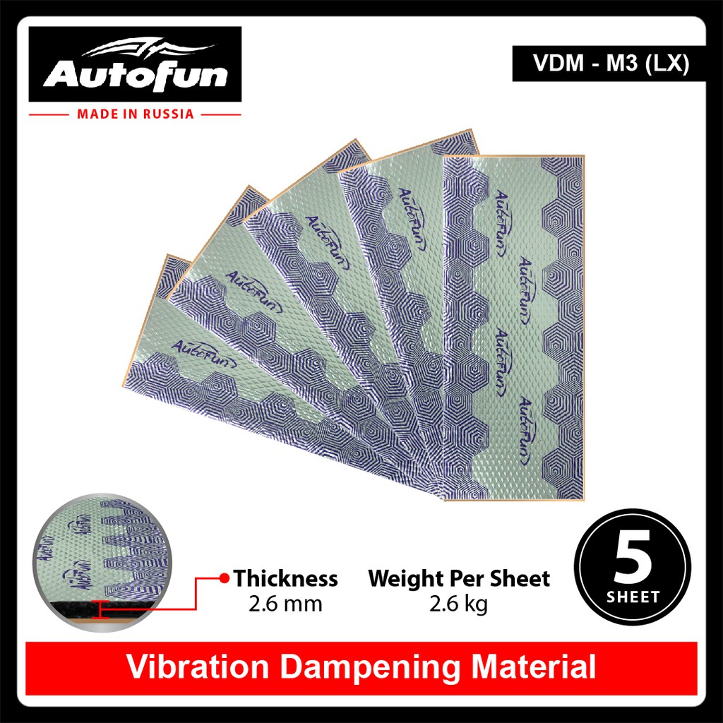 AUTOFUN Vibro Dampening Material M3 LX ( 5 Sheets ) | Shopee Singapore