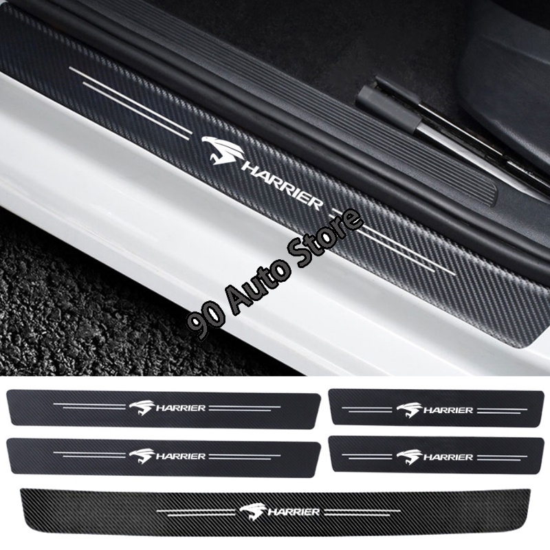 4pcs For Toyota Harrier Carbon Fiber Car Emblem Badge Door Sill ...