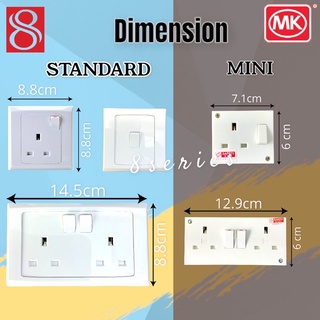 MK 1 / 2 / 3 /4 / 5 gange 1 way /13A light On /Off Switch/ 13A power ...