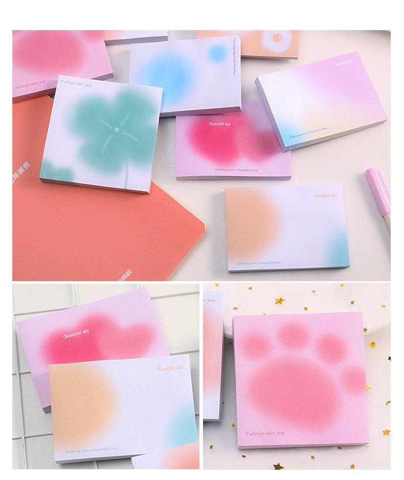 Post-It Notes Creative Gradient Color Note Paper Student Leave Message ...