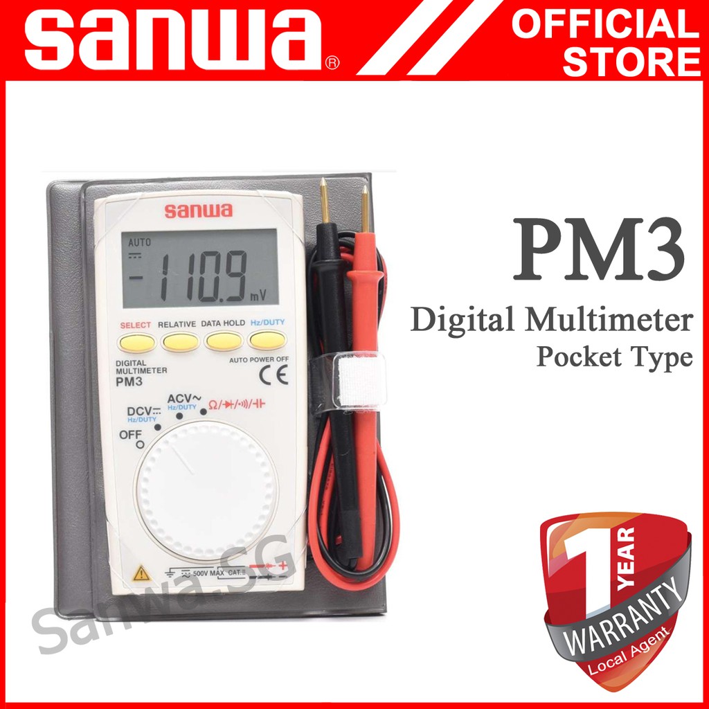 Sanwa PM3 Pocket Type Digital Multimeter AC/DC Voltmeter | Shopee Singapore