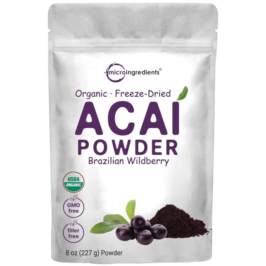 Micro Ingredients Organic Freeze-Dried Acai Powder 8oz Sustainably ...