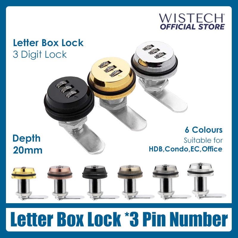 Wistech Letter Box Lock, 20mm ,HDB Keyless Mail/Letter box Lock ...