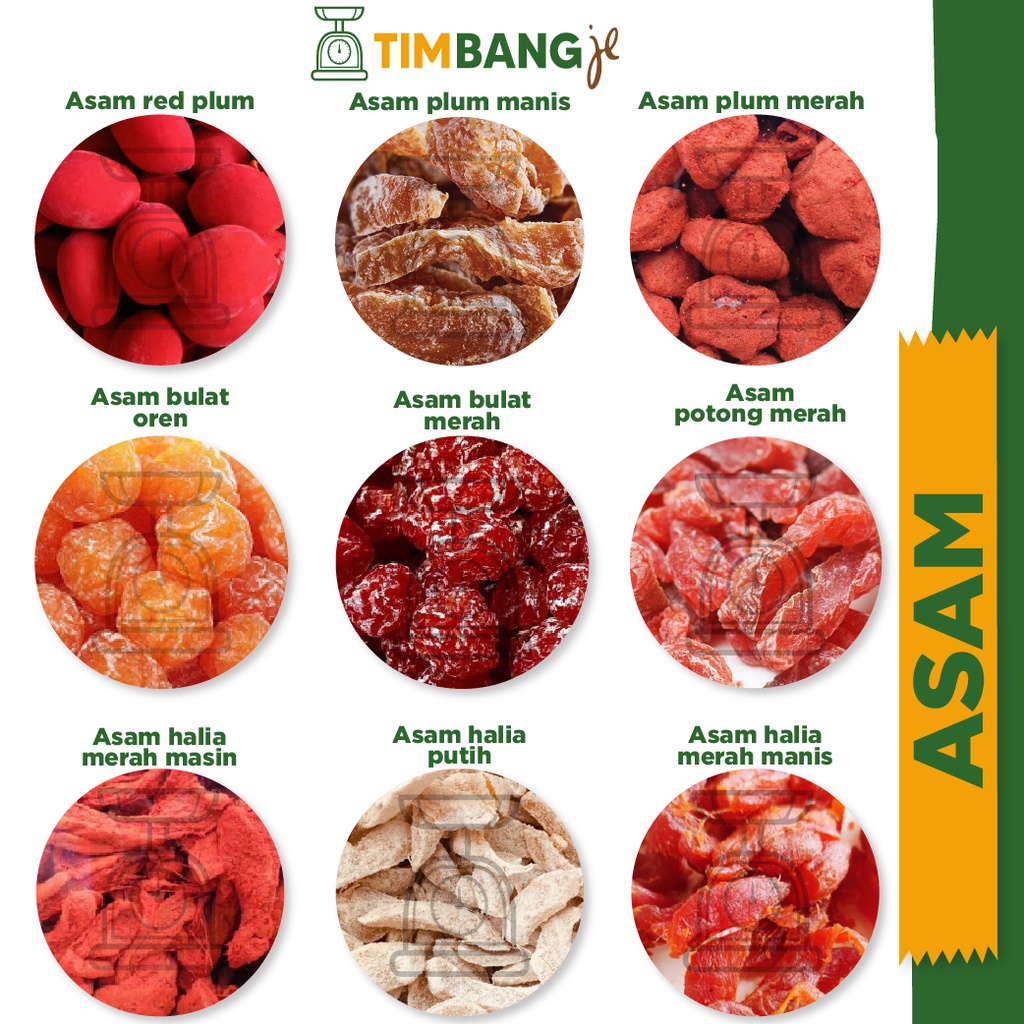 Asam Various Types of Sour Plum Sour Masim Sour Dry Sour Orange Sour ...