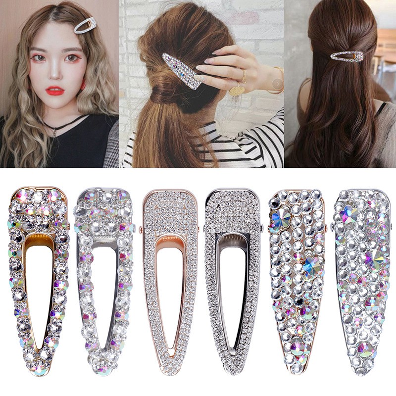 Korean Hair Clip Super Shiny Rhinestone Pearl Hair Clip New Shiny ...