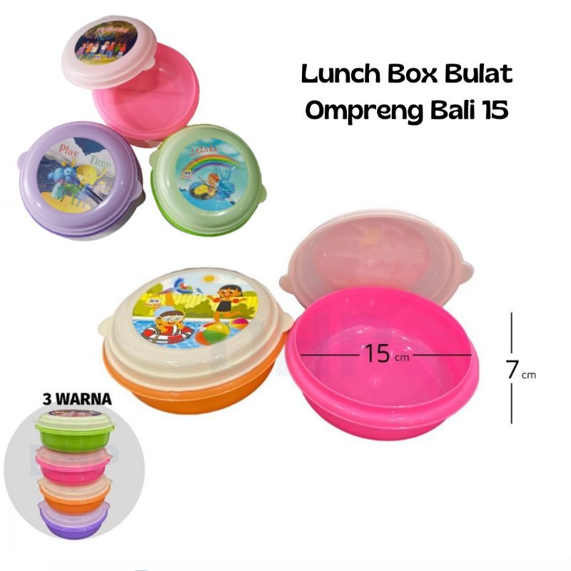 Ompreng Round Bali Lunch Box D+15 Plastic Lunch Box Color High Way ...