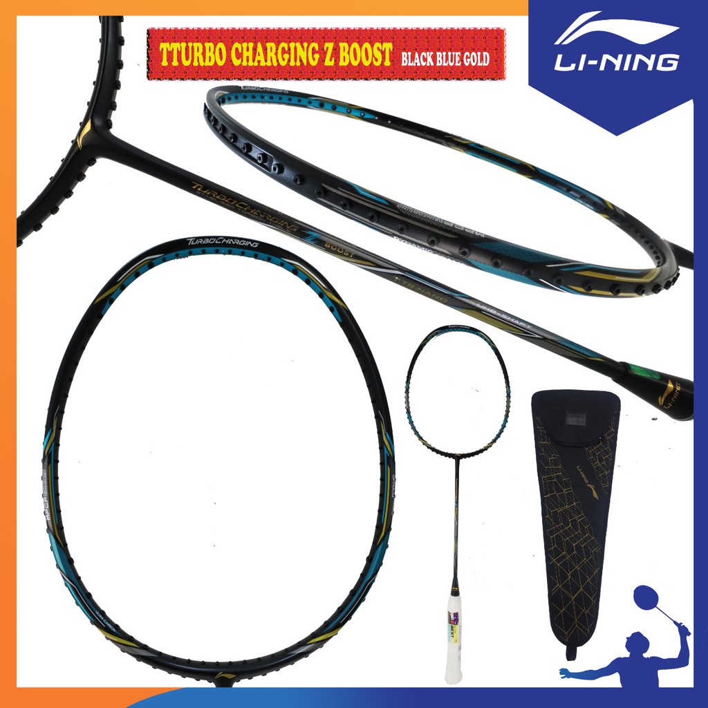 Badminton LiNing Turbo Charging Z Boost Blue Gold Racket - Original ...