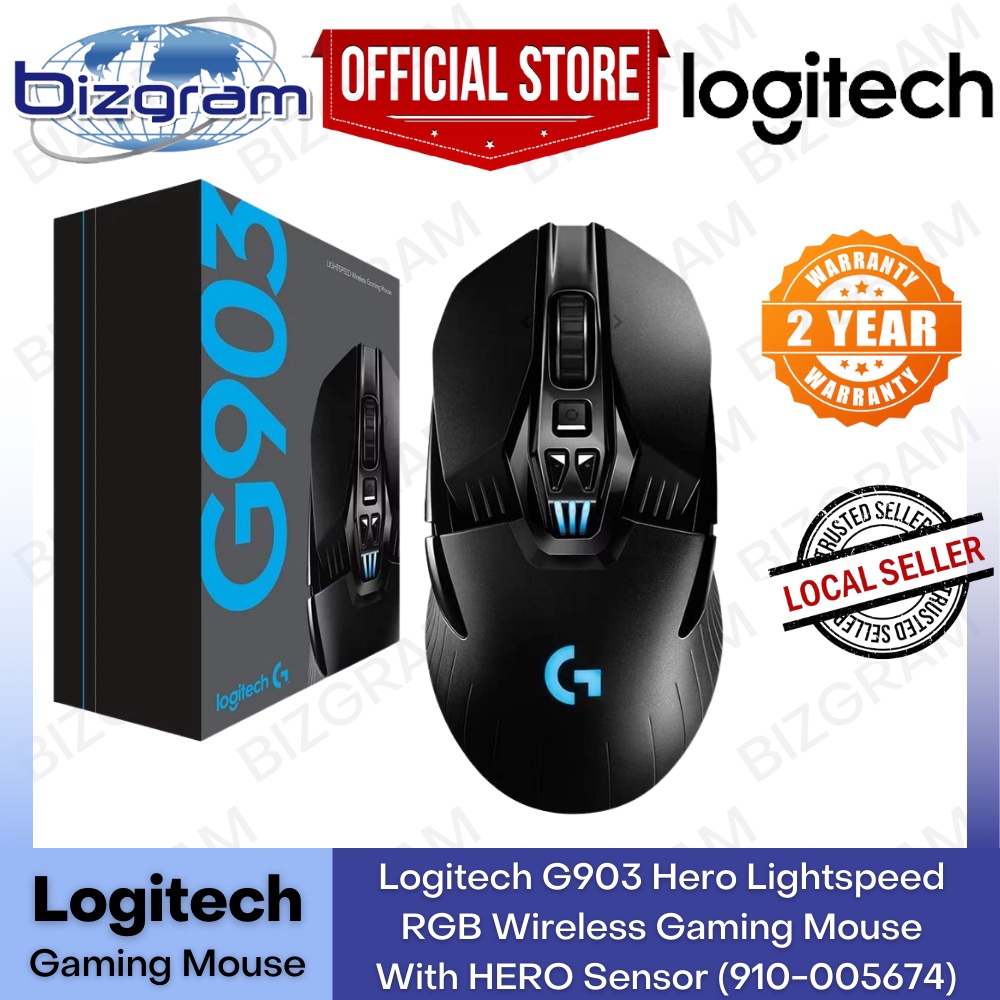Logitech G903 Hero Lightspeed RGB Wireless Gaming Mouse With HERO ...